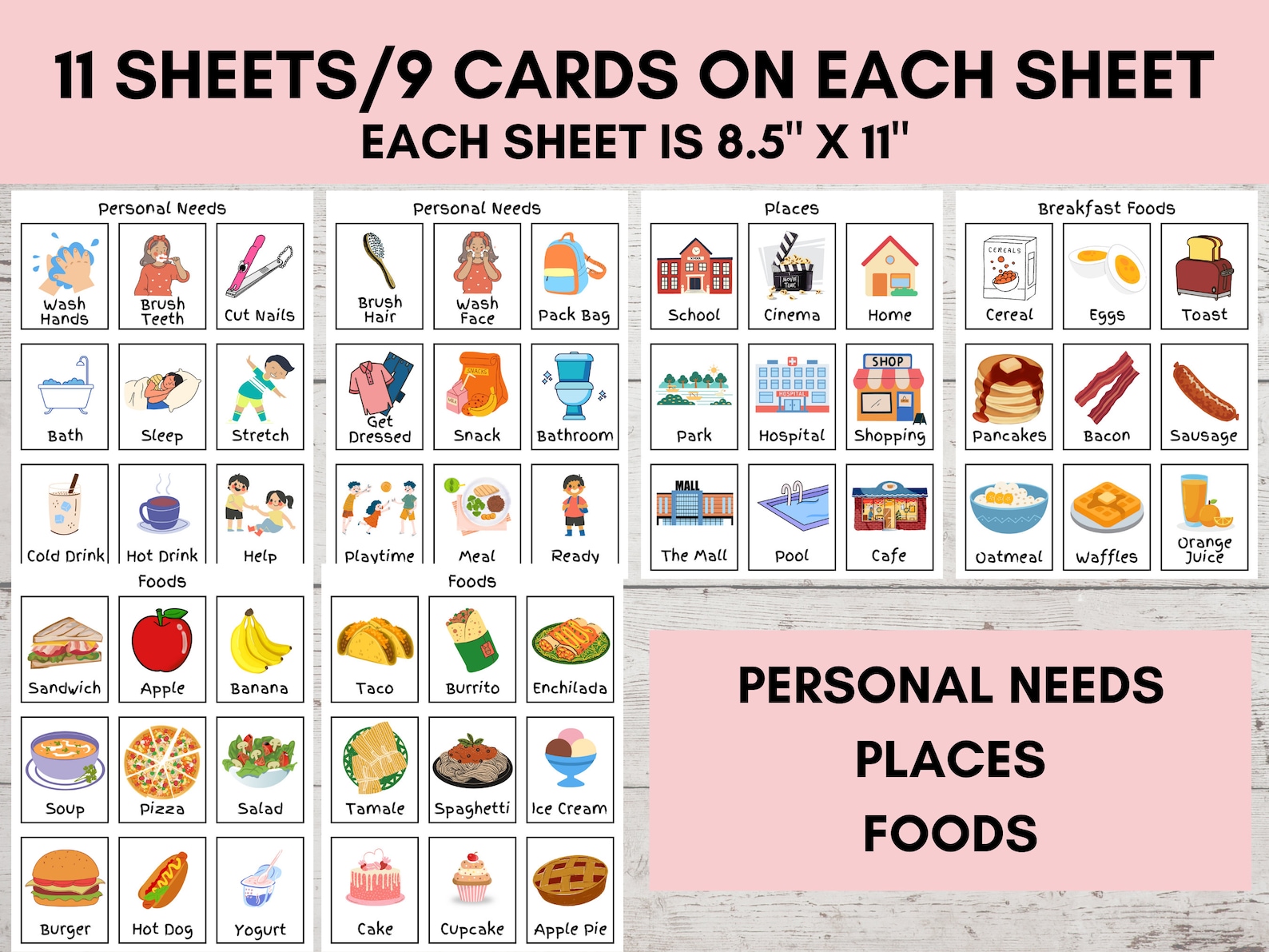 Nonverbal Communication Cards, Visual Board, Flash Cards Special Needs ...