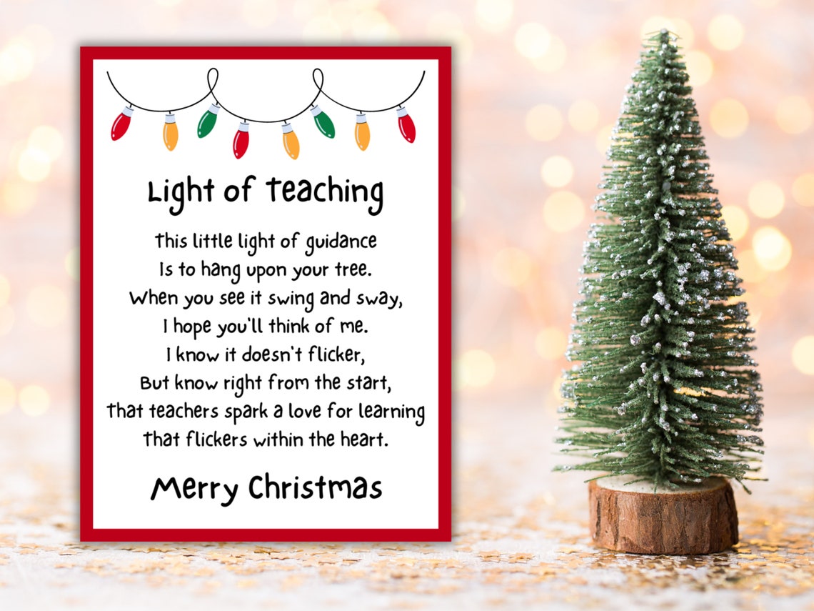 Light of Teaching Card/tag in 3 Sizes, Christmas Tags, Printable Card ...