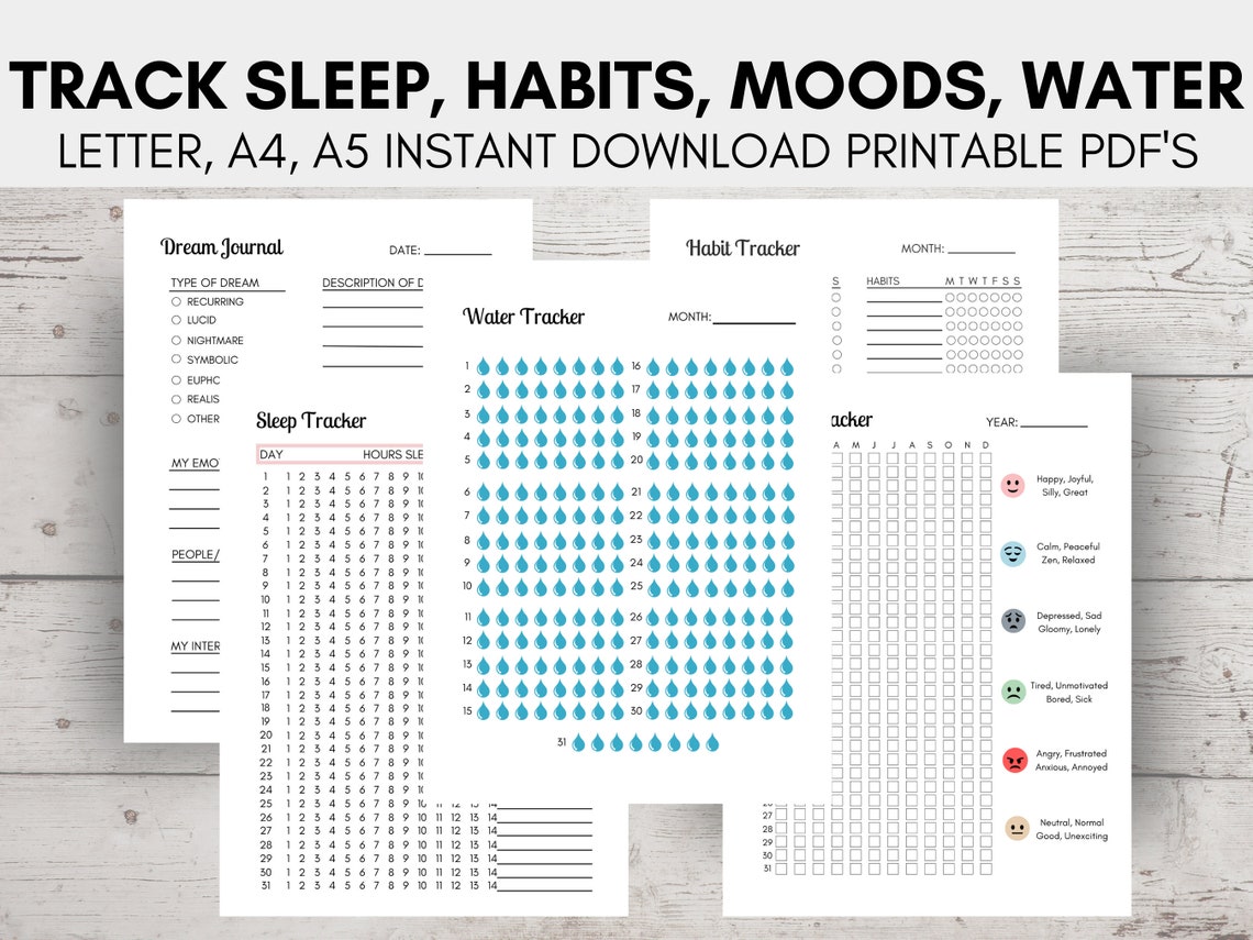 Daily Self Care Planner, Self Reflection, Sleep Mood Routine Tracker ...