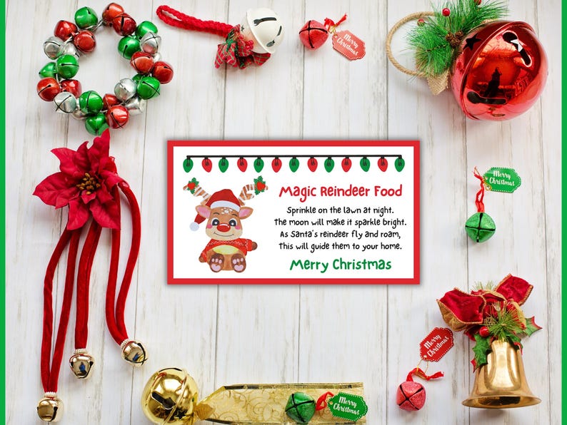 Magic Reindeer Food Tags, 2 Sizes Printable Magic Reindeer Food Card ...