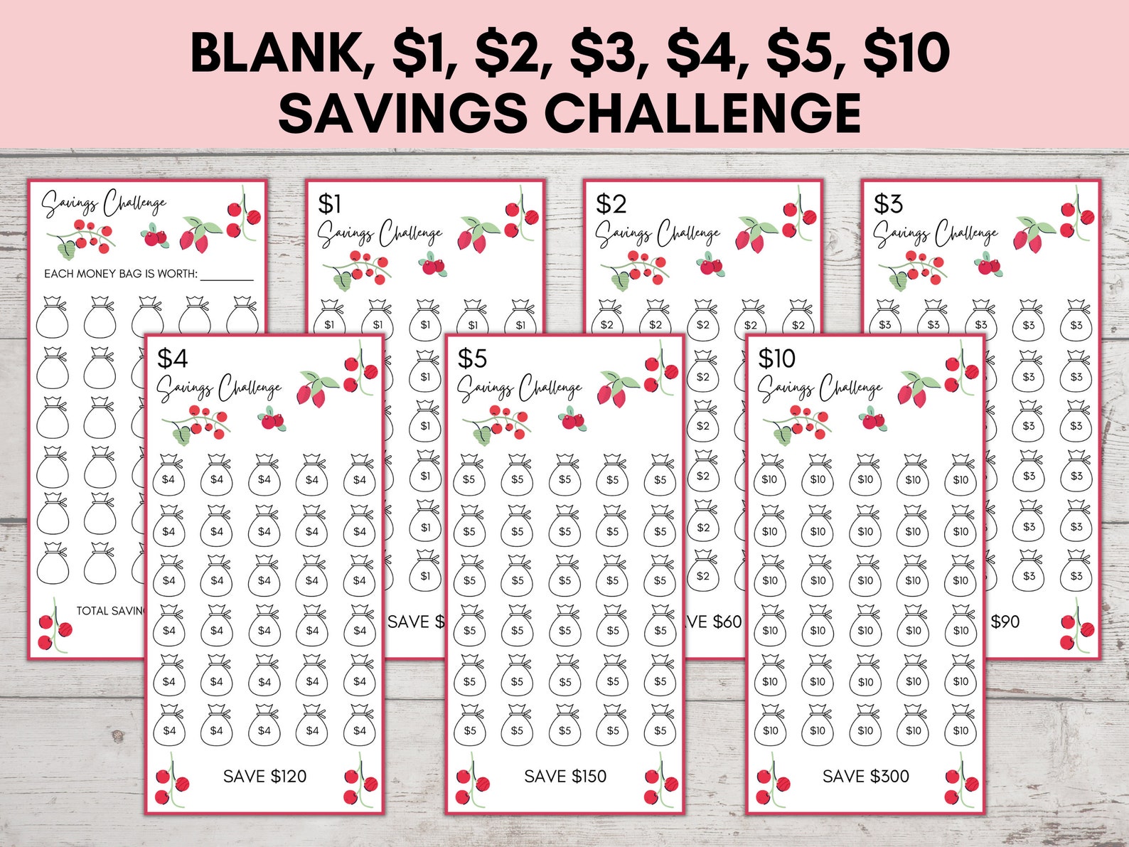 A6 Savings Challenge Printable, Savings Challenge Bundle, A6 Sized Mini ...