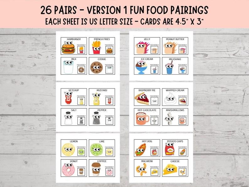 Partner Pairing Cards, Classroom Partner Cards, Pairing Cards, Peanut ...