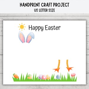 Easter Handprint Craft, Bunny and Chick, Spring Easter Handprint ...