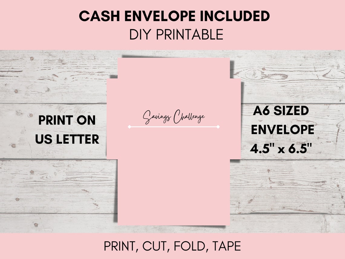 100 Envelope Challenge Printable, 5050 Money Savings Printable ...