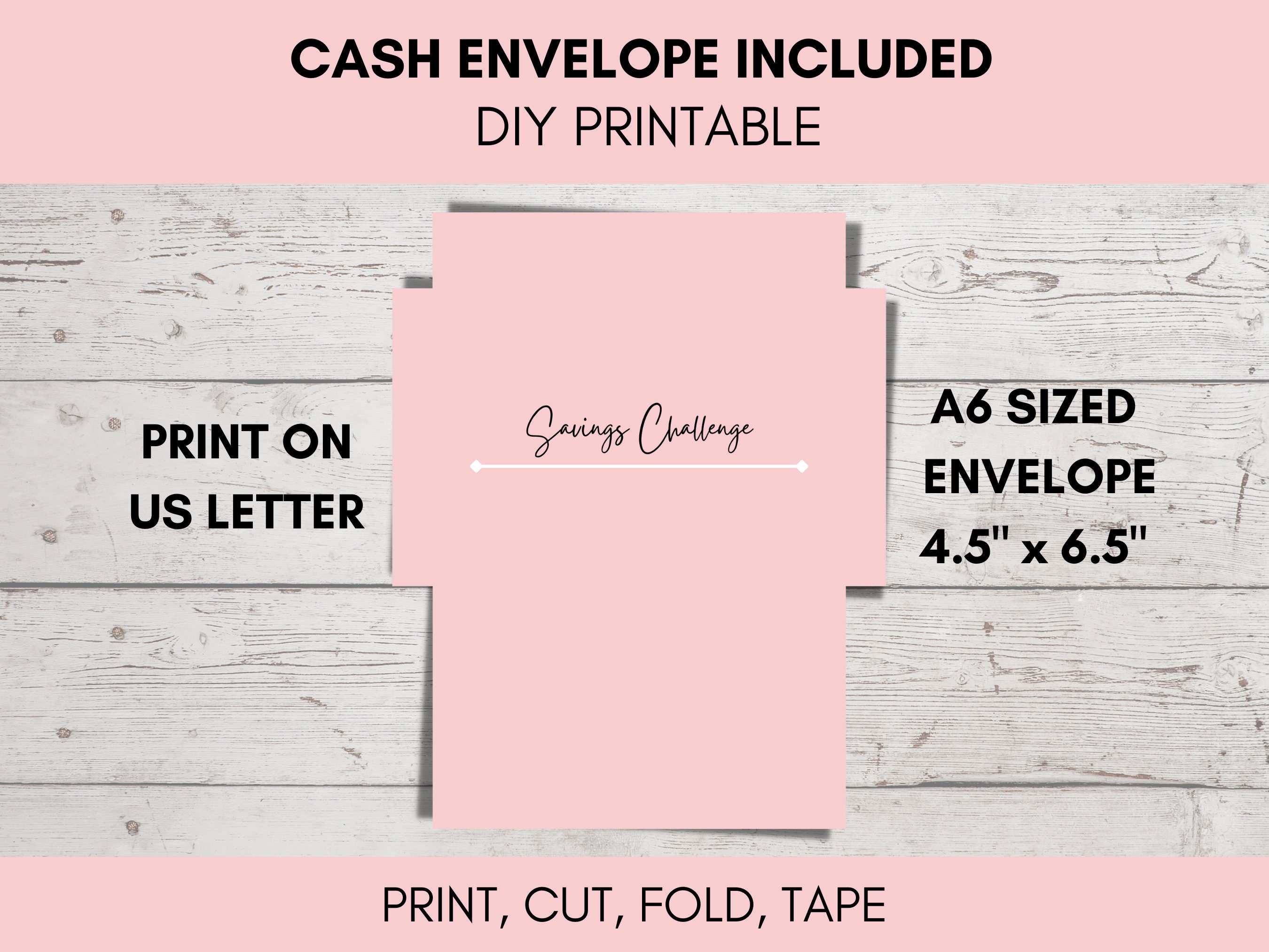 100 Envelope Challenge Printable, 5050 Money Savings Printable ...