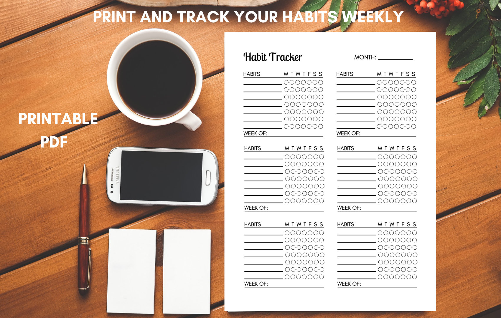 Weekly Habit Tracker Printable, Habit Tracker Template, Routine Tracker ...