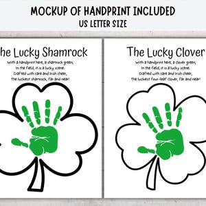 Clover Handprint Craft, St. Patrick's Day Handprint Template, Shamrock ...
