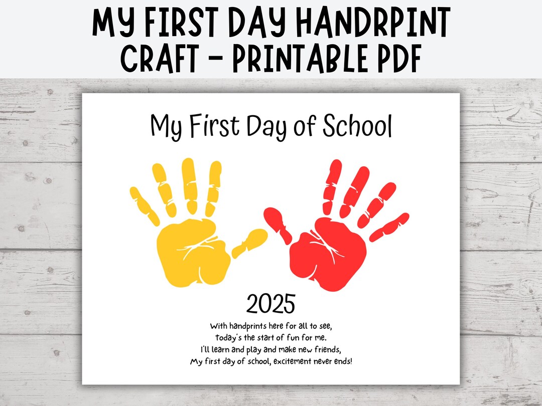 First Day of School Handprint Craft, 2025, Back to School Handprint Art ...