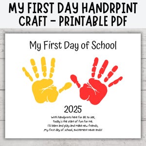 First Day of School Handprint Craft, 2025, Back to School Handprint Art ...