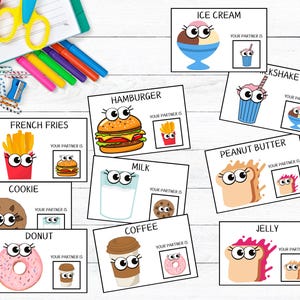 Partner Pairing Cards, Classroom Partner Cards, Pairing Cards, Peanut ...