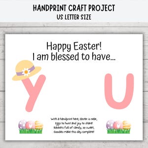 Easter Handprint Craft, Spring Easter Handprint Template, Easter ...