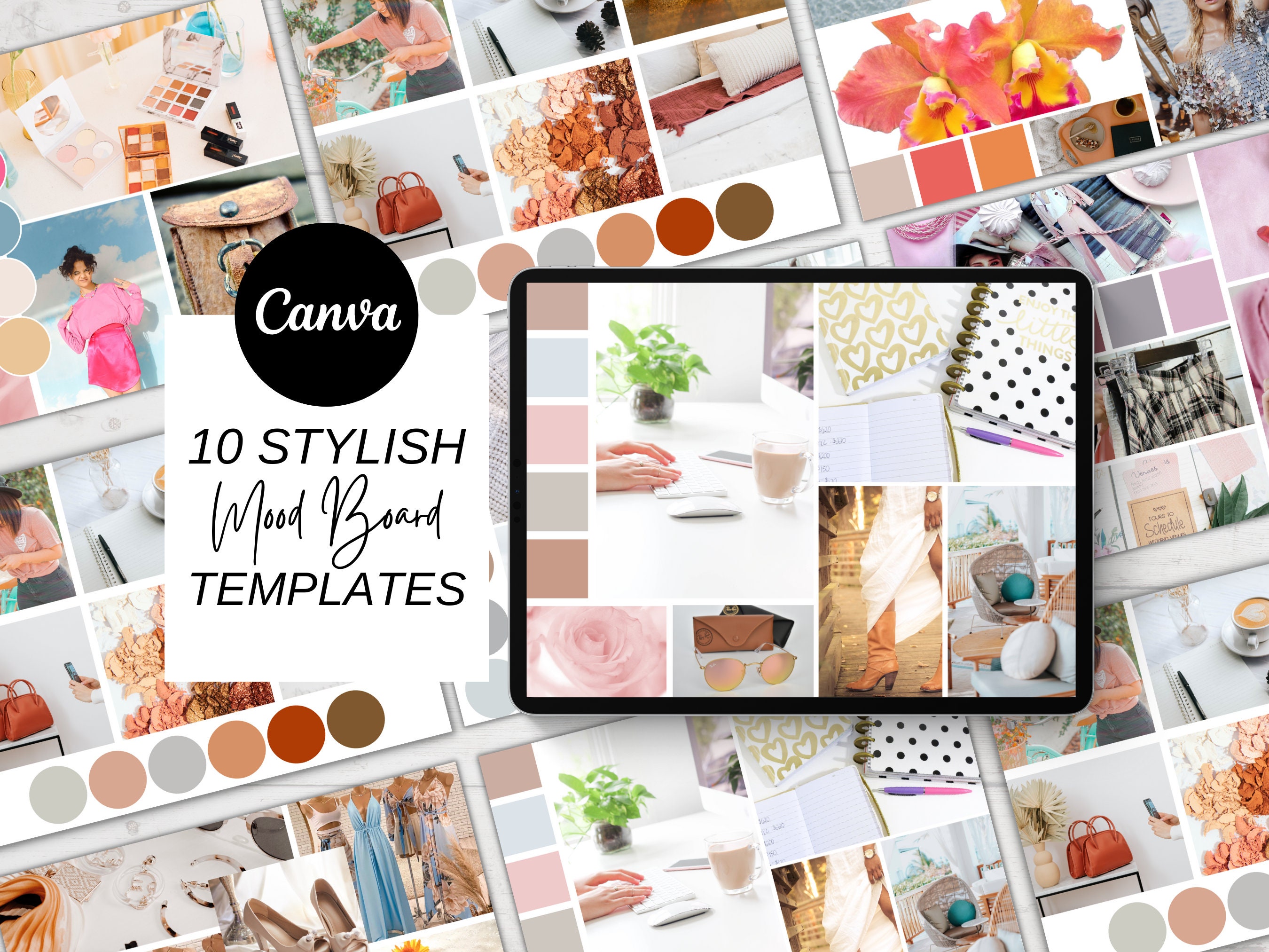 Mood Board Template, Editable Mood Board Canva, Inspiration Board, DIY ...