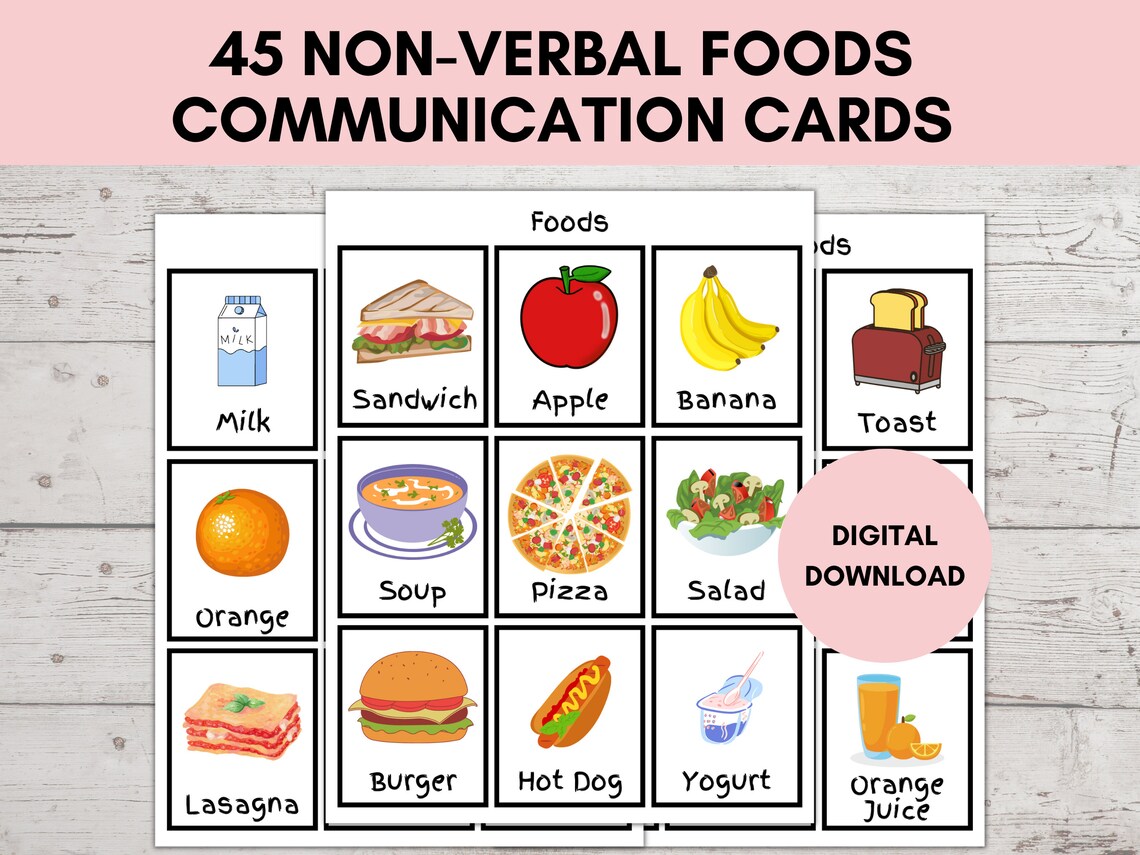 Nonverbal Communication Cards, Visual Board, Flash Cards Special Needs ...