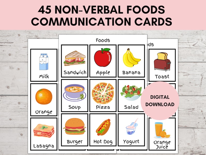Nonverbal Communication Cards, Visual Board, Flash Cards Special Needs ...