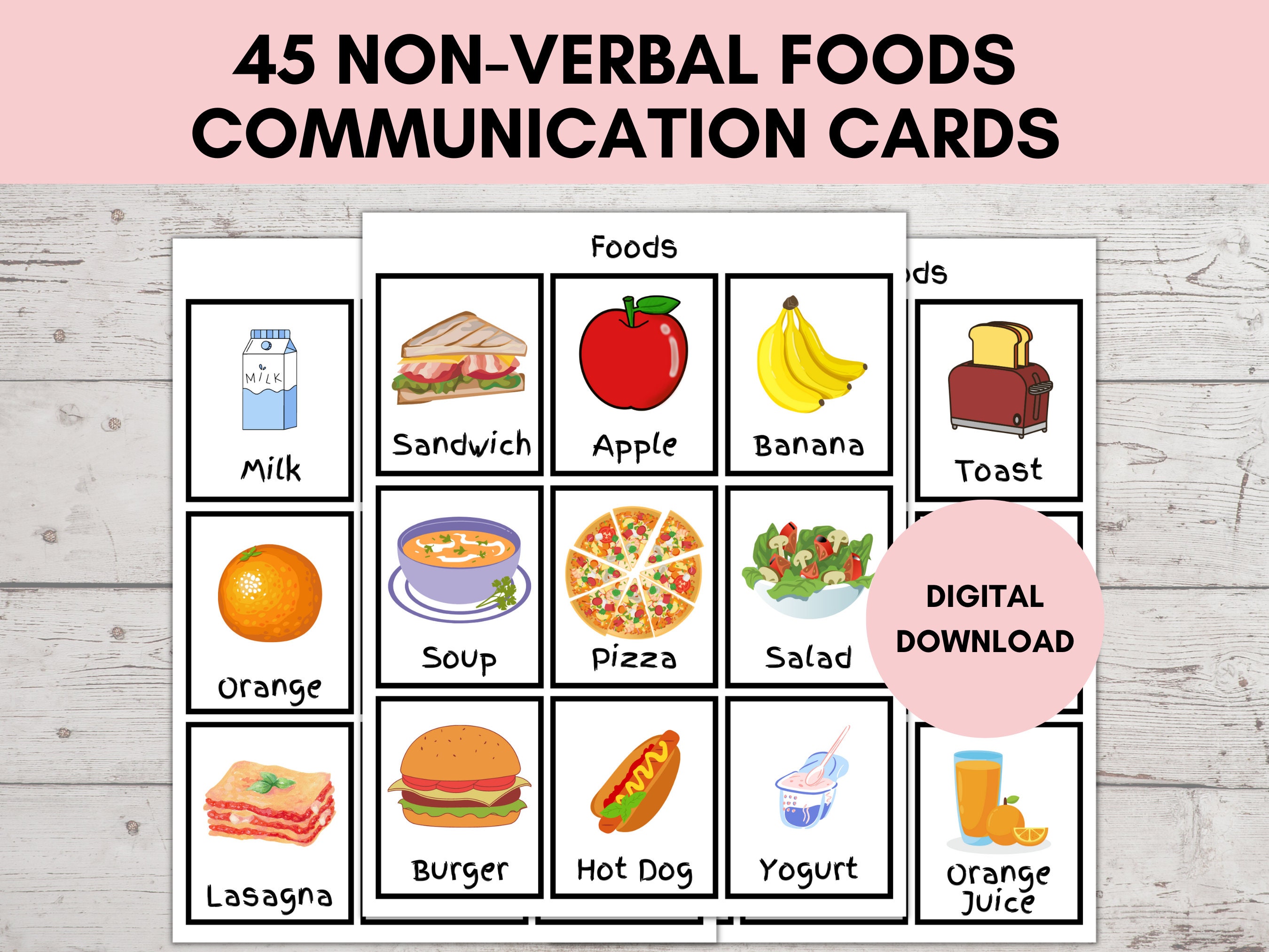 Nonverbal Communication Cards, Visual Board, Flash Cards Special Needs ...