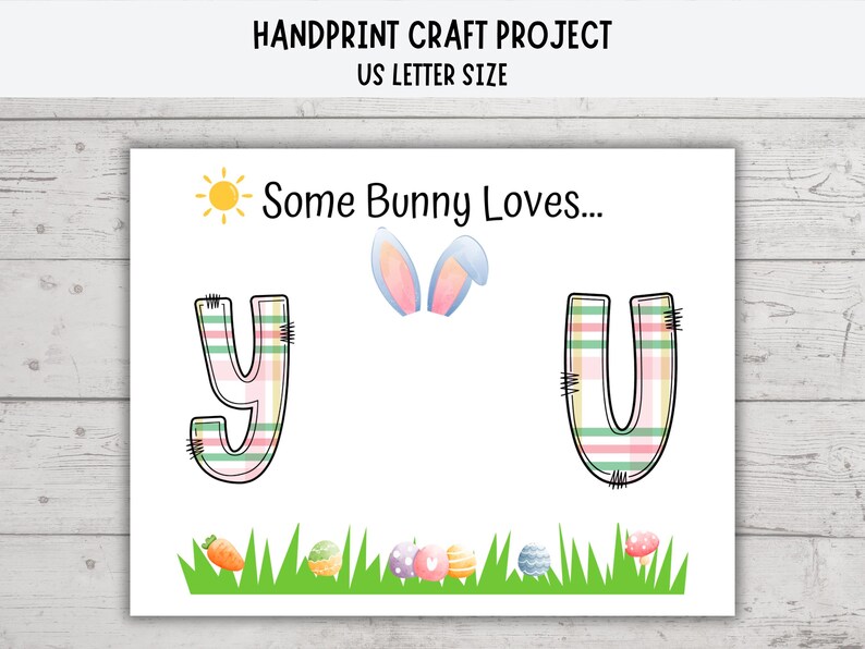 Some Bunny Loves You Handprint Craft, Spring Easter Handprint Template ...