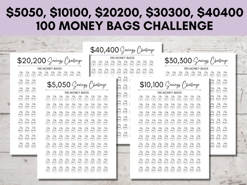 100 Envelope Challenge Printable, Spar-Challenge-Bundle, Spar-Tracker ...