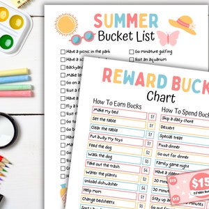 Summer Planner Bundle for Kids, Printable Editable Canva Templates ...