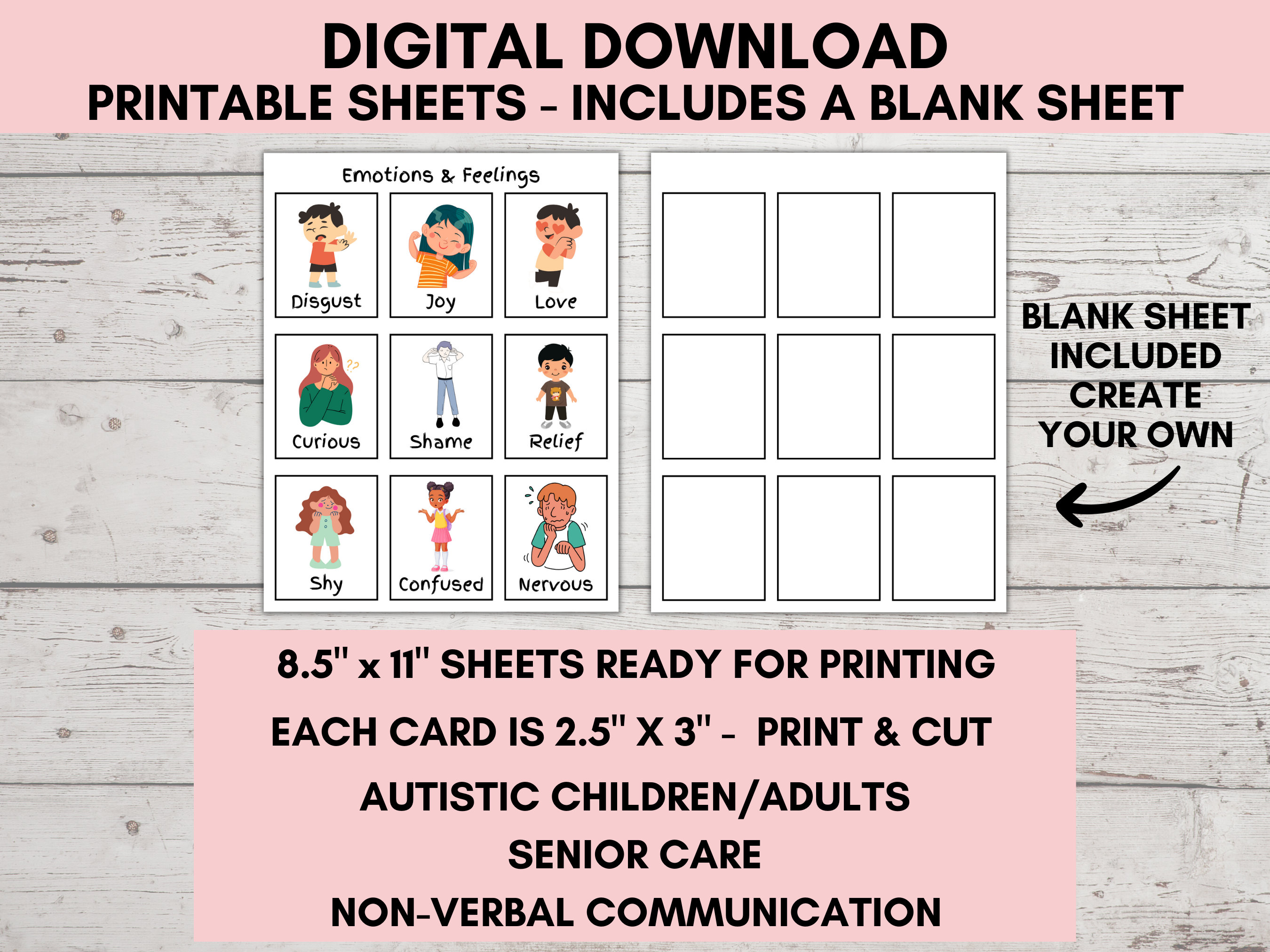 Nonverbal Communication Cards, Visual Board, Flash Cards Special Needs ...