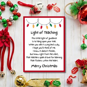 Light of Teaching Card Tag in 3 Sizes, Christmas Tags, Printable Card ...