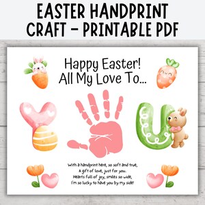 Easter Handprint Craft, Spring Easter Handprint Template, Easter ...