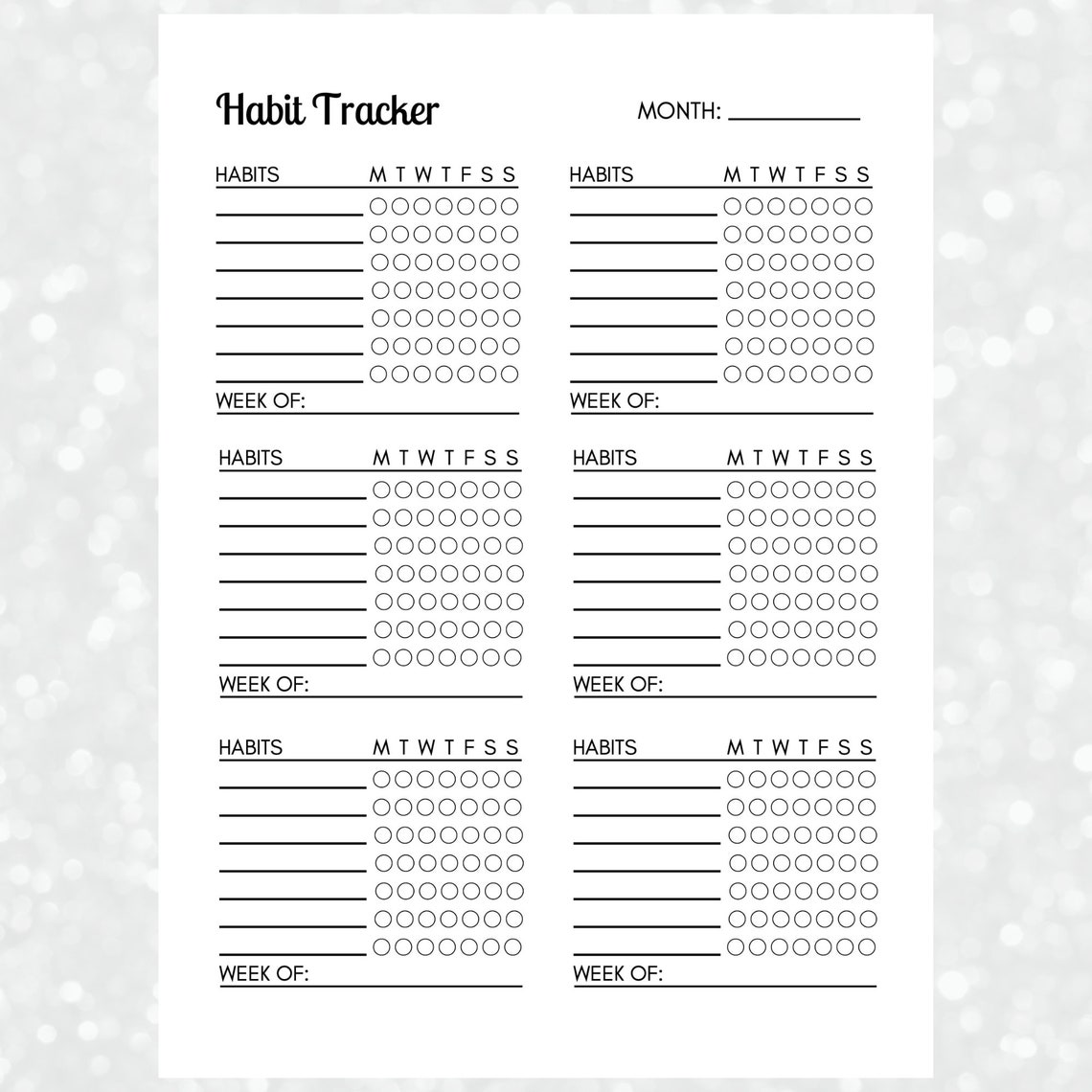 Weekly Habit Tracker Printable, Habit Tracker Template, Routine Tracker ...