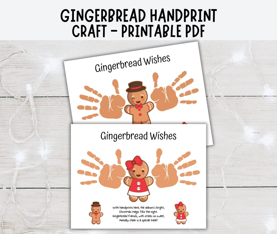 Gingerbread Handprint Craft, Christmas Handprint Craft for Kids ...