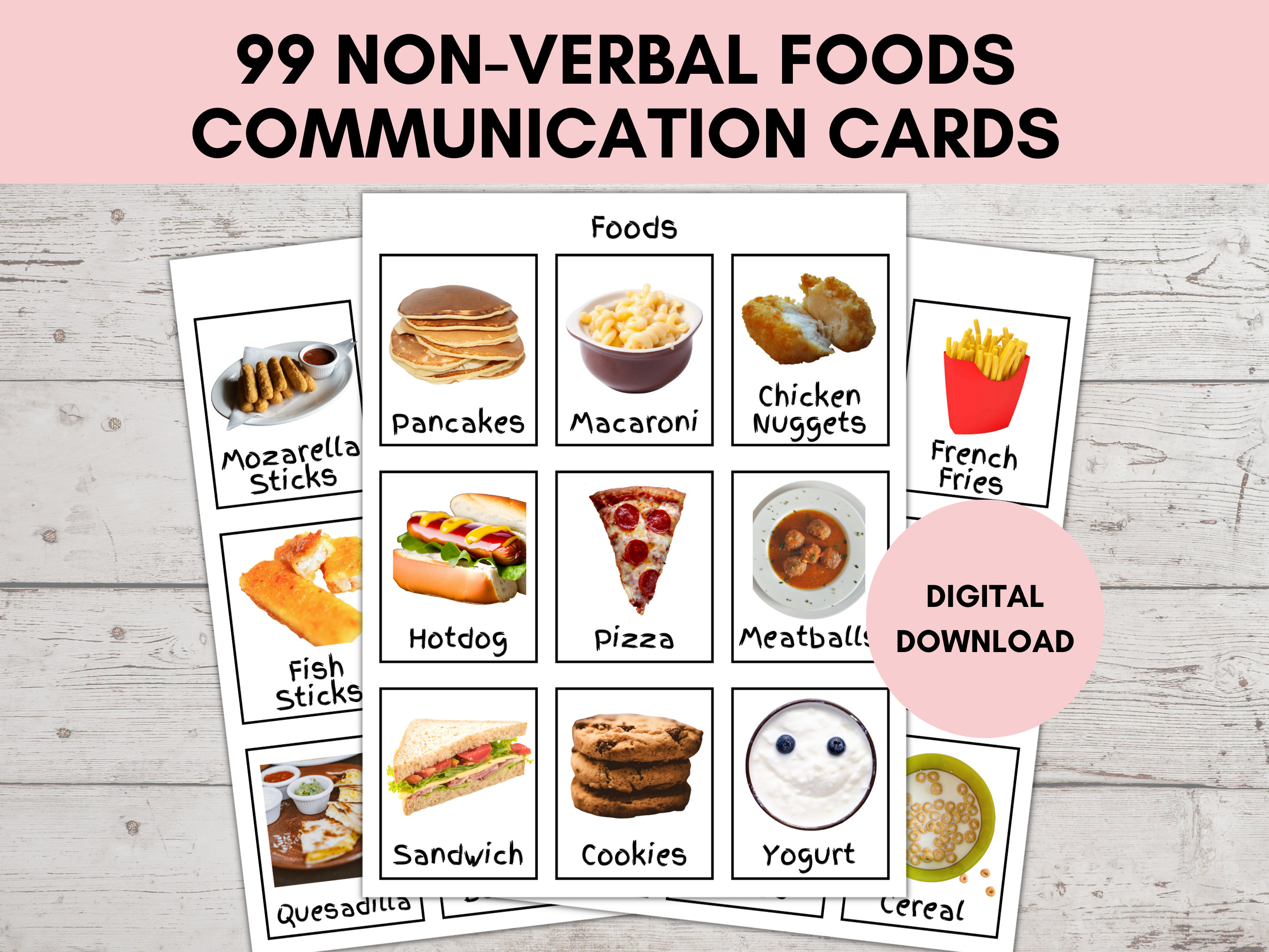 Food Icon Communication Board