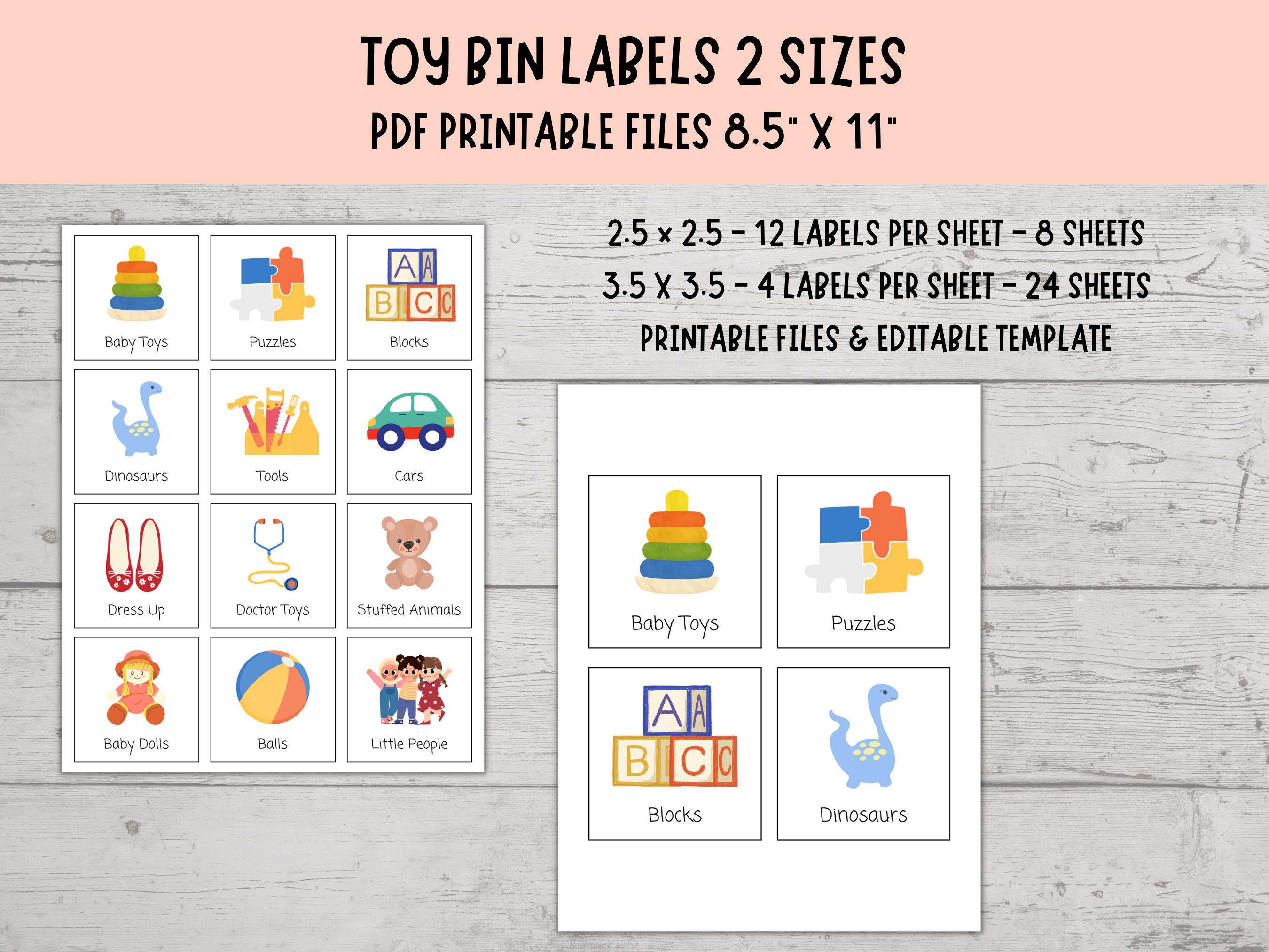 Toy Bin Labels, EDITABLE & PRINTABLE Toy Bin Storage Labels, Visual ...