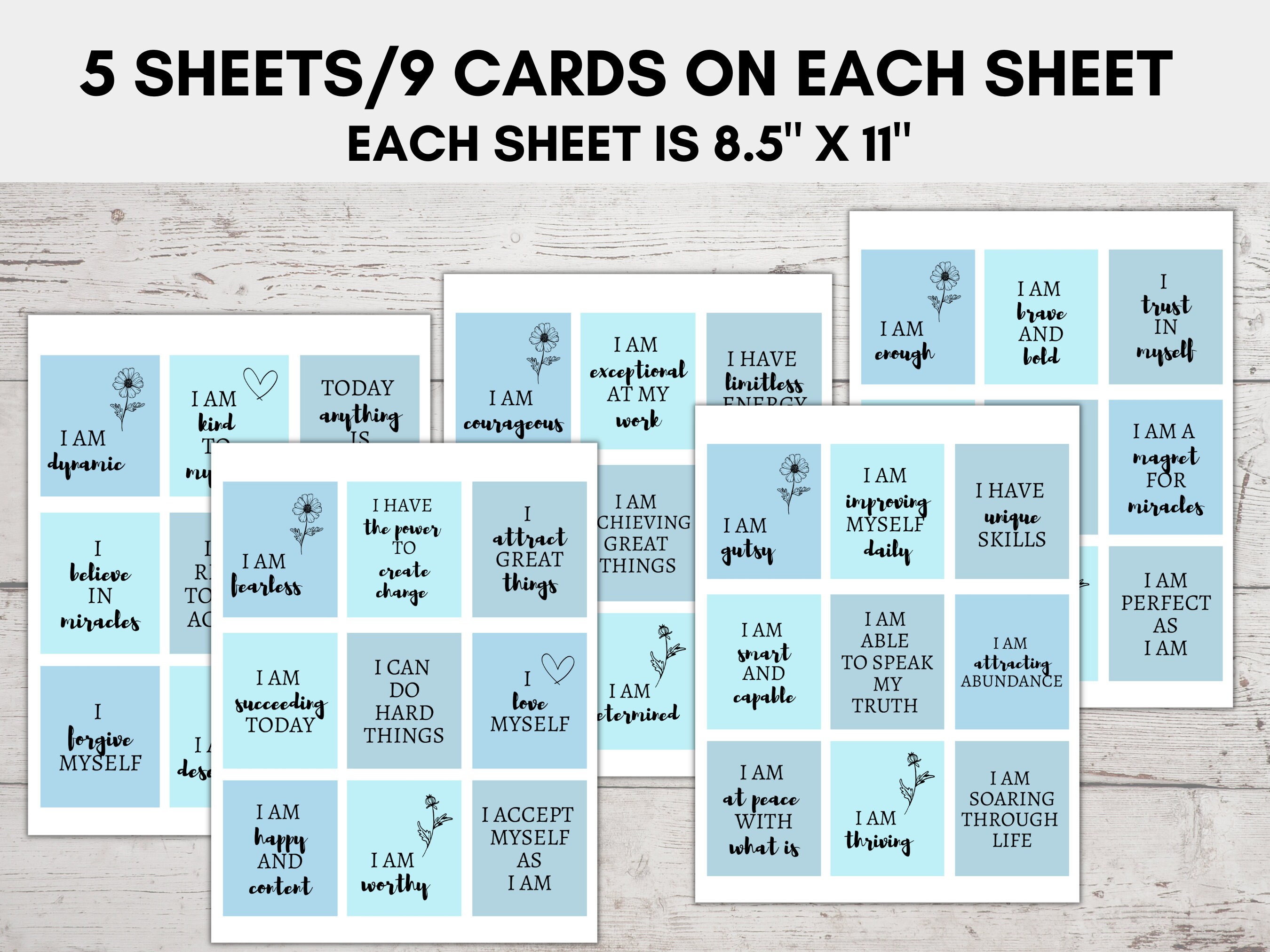 Positive Affirmation Cards Printable, Daily Affirmation Cards, Self ...