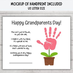 Grandparents Day Handprint Craft, Happy Grandparents Day Handprint ...