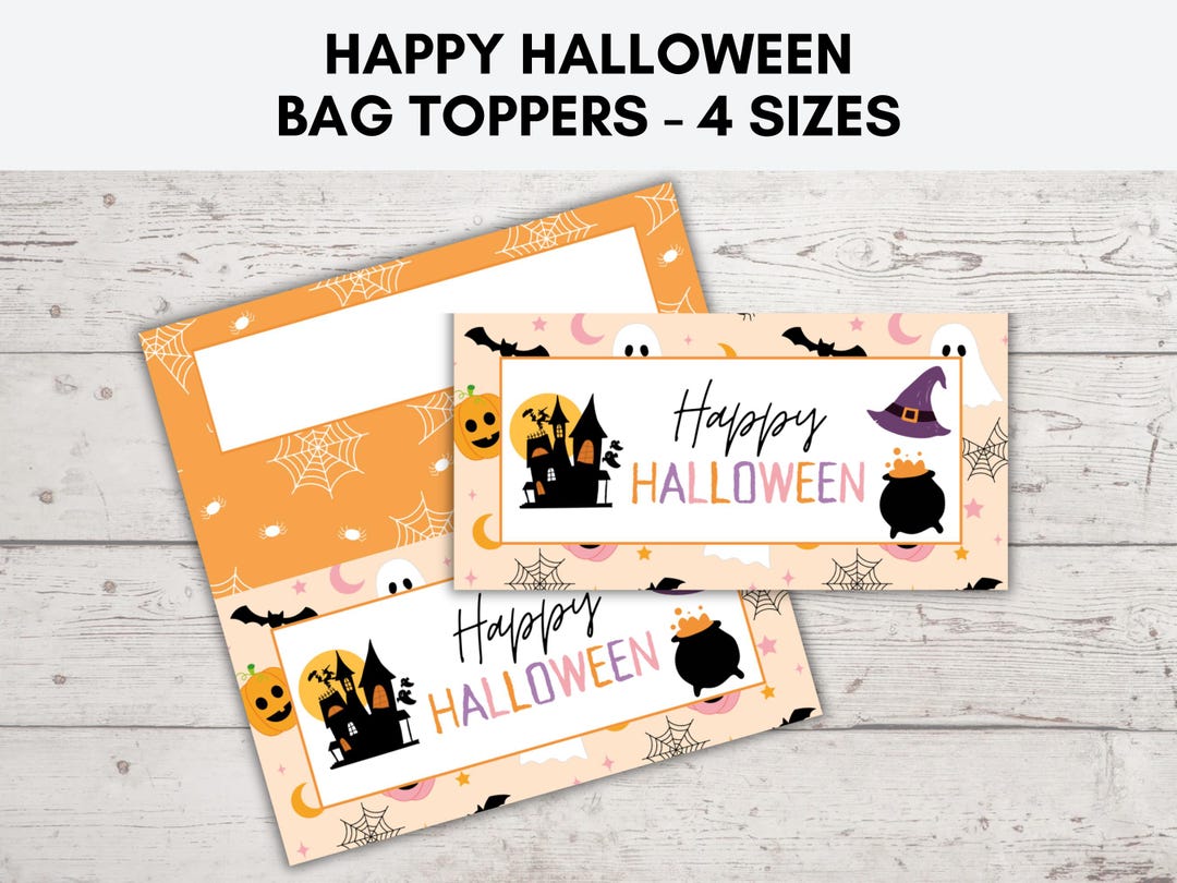 Halloween Treat Bag Topper, Treat Bags for Kids Halloween, Happy ...