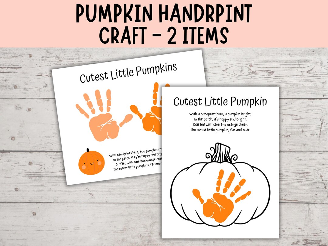 Cutest Little Pumpkin Handprint Craft BUNDLE, Fall Handprint Craft ...