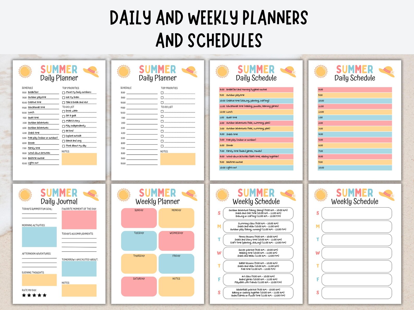Summer Planner for Kids, 2025 Printable, Editable Canva Template ...