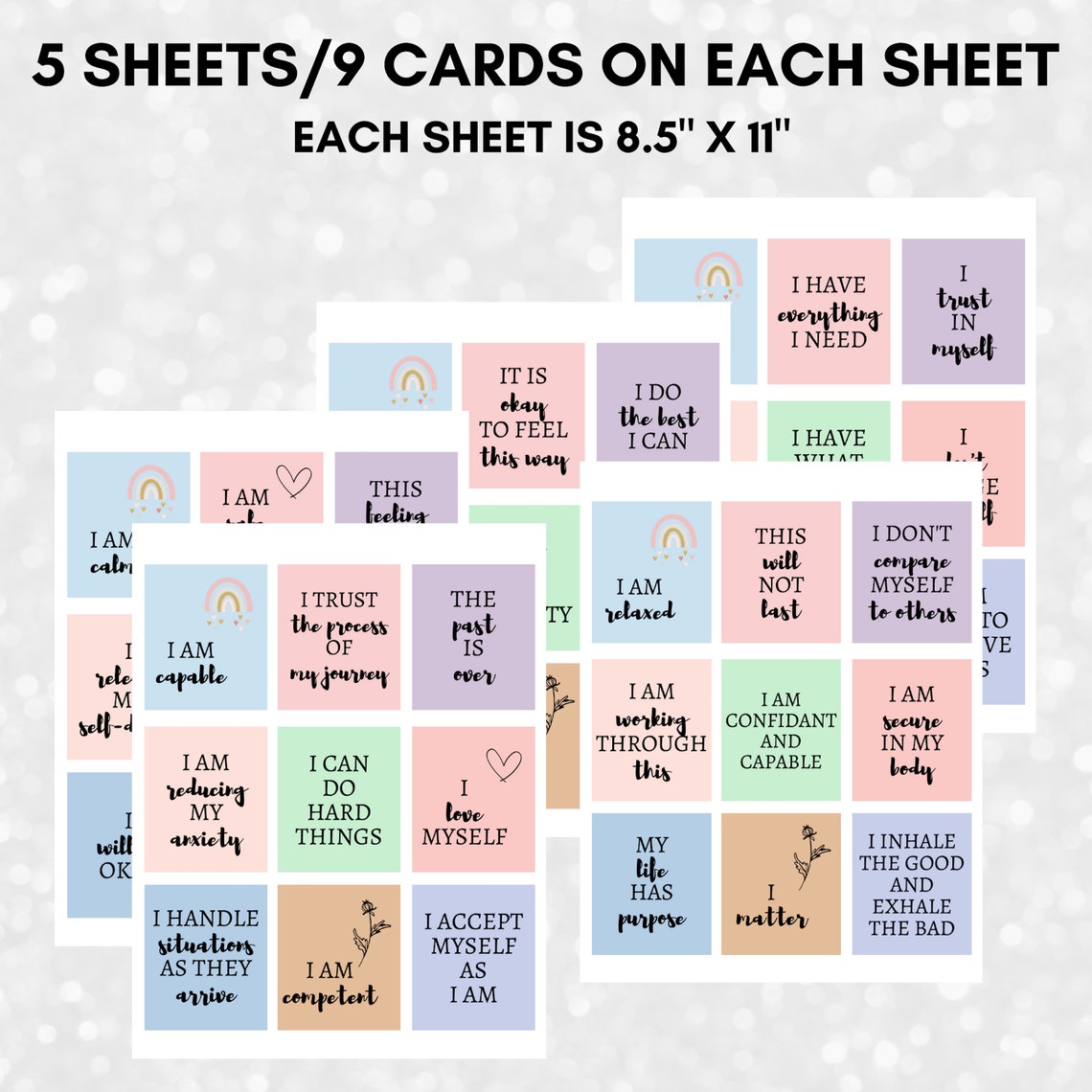 Anxiety Coping Cards Affirmation Cards Printable Anxiety - Etsy