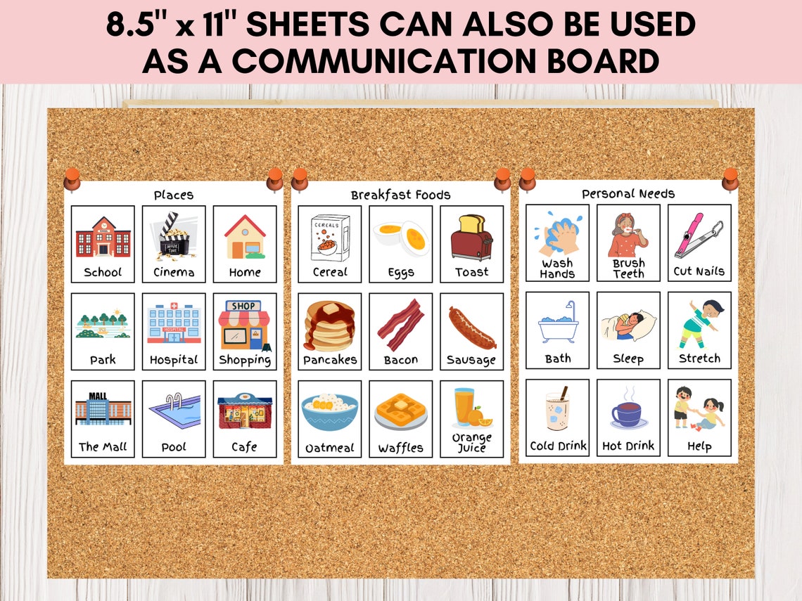 Nonverbal Communication Cards, Visual Board, Flash Cards Special Needs ...