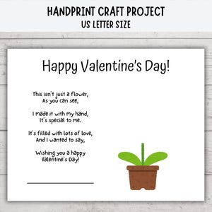 Valentines Handprint Craft, Valentines Flower Handprint Template ...