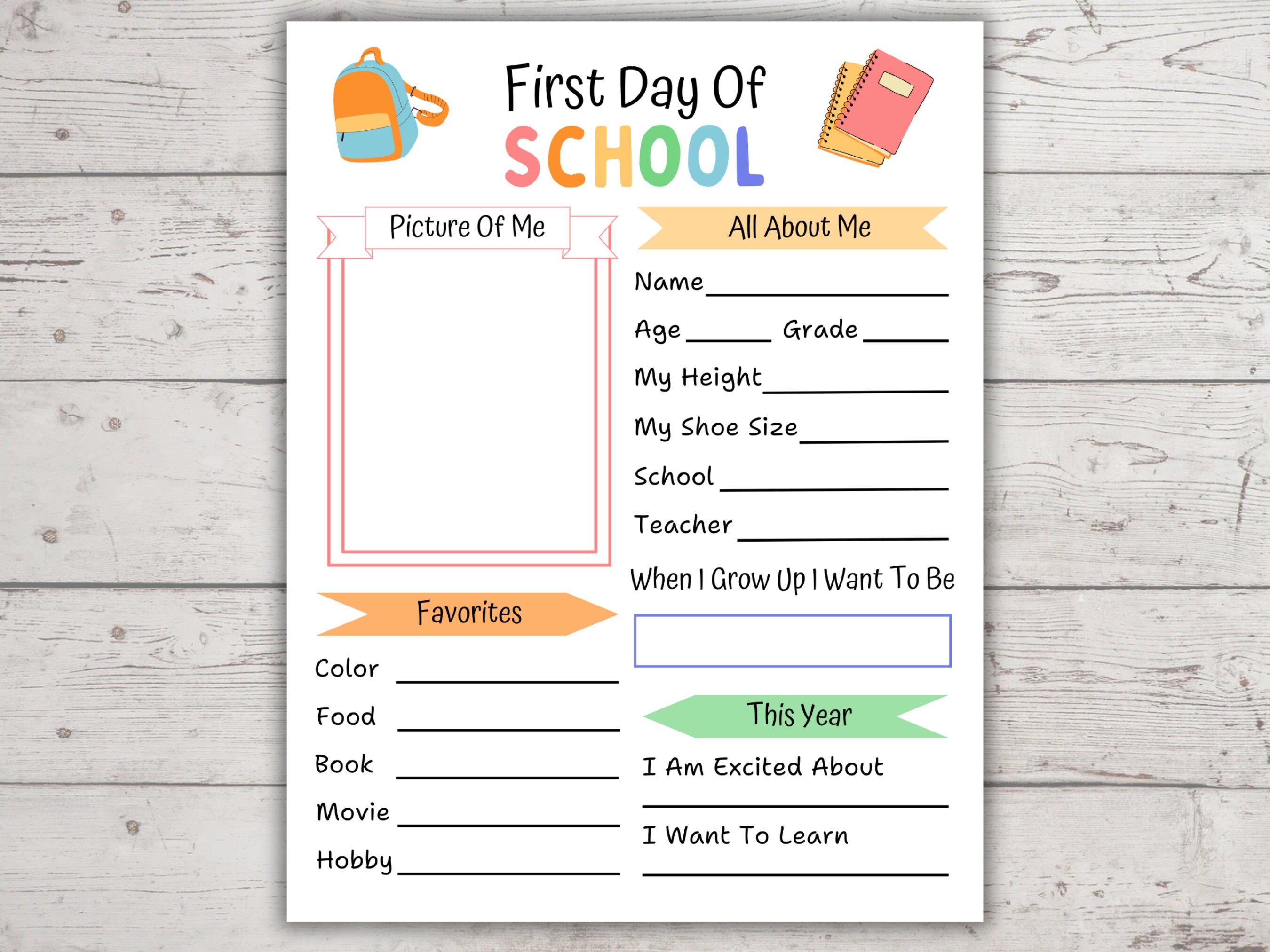 First Day of School Interview, Back to School Printable, Back to School ...
