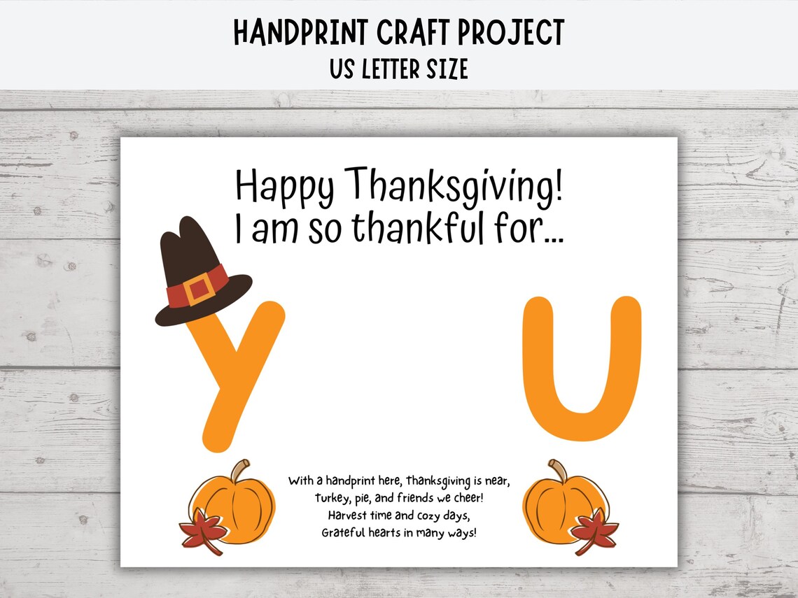 Thanksgiving Handprint Craft, Happy Thanksgiving Handprint Art, Autumn ...