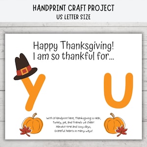 Thanksgiving Handprint Craft, Happy Thanksgiving Handprint Art, Autumn ...