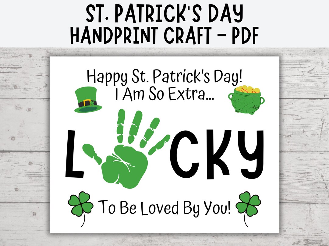 St. Patrick's Day Handprint Craft, Lucky St. Patrick's Day Handprint ...
