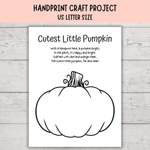Cutest Little Pumpkin Handprint Craft, Fall Handprint Craft, Halloween ...