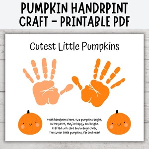 Cutest Little Pumpkin Handprint Craft, Fall Handprint Craft, Halloween ...