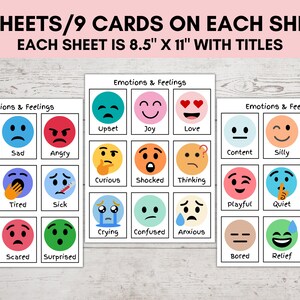 Emotions Flashcards, Emoji Feelings Chart, Flashcard Printable ...