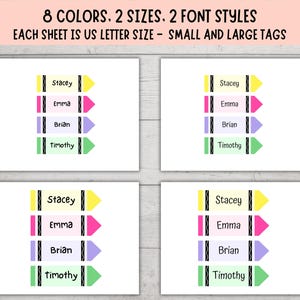 Crayon Name Tags Template, Crayon Name Tags Printable, Crayon Desk ...