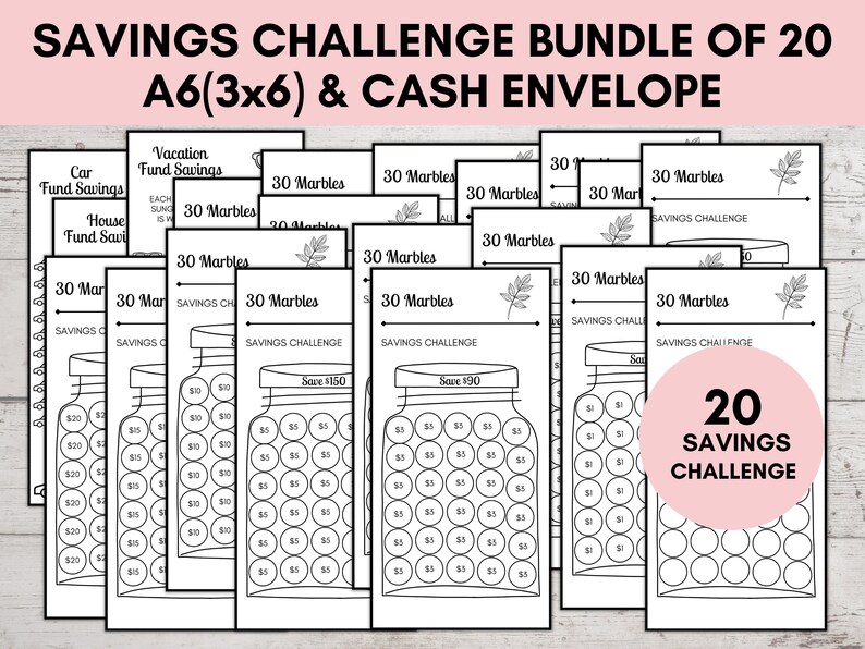 A6 Savings Challenge Printable Savings Challenge Bundle A6 - Etsy
