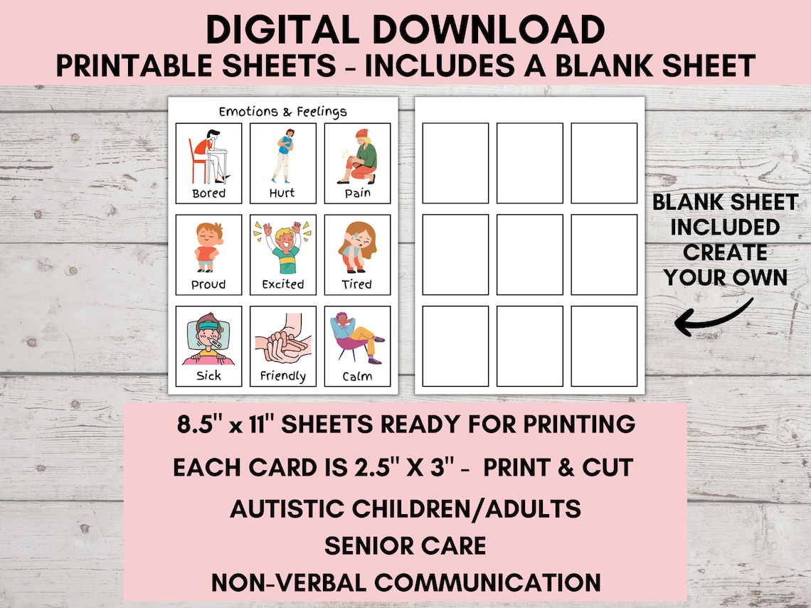 Nonverbal Communication Cards, Visual Board, Flash Cards Special Needs ...