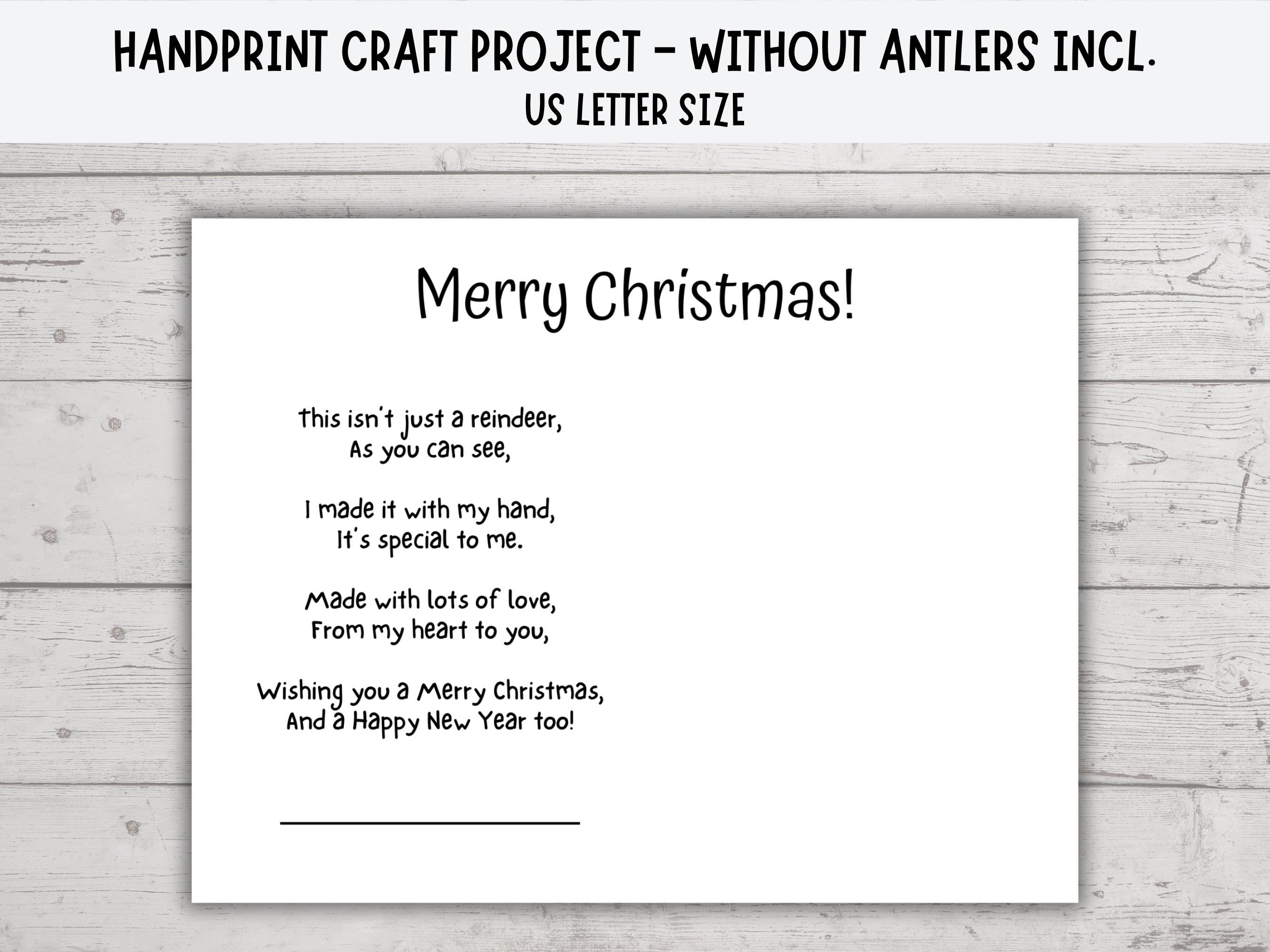 Reindeer Handprint Craft, Christmas Handprint Template, Merry Christmas ...
