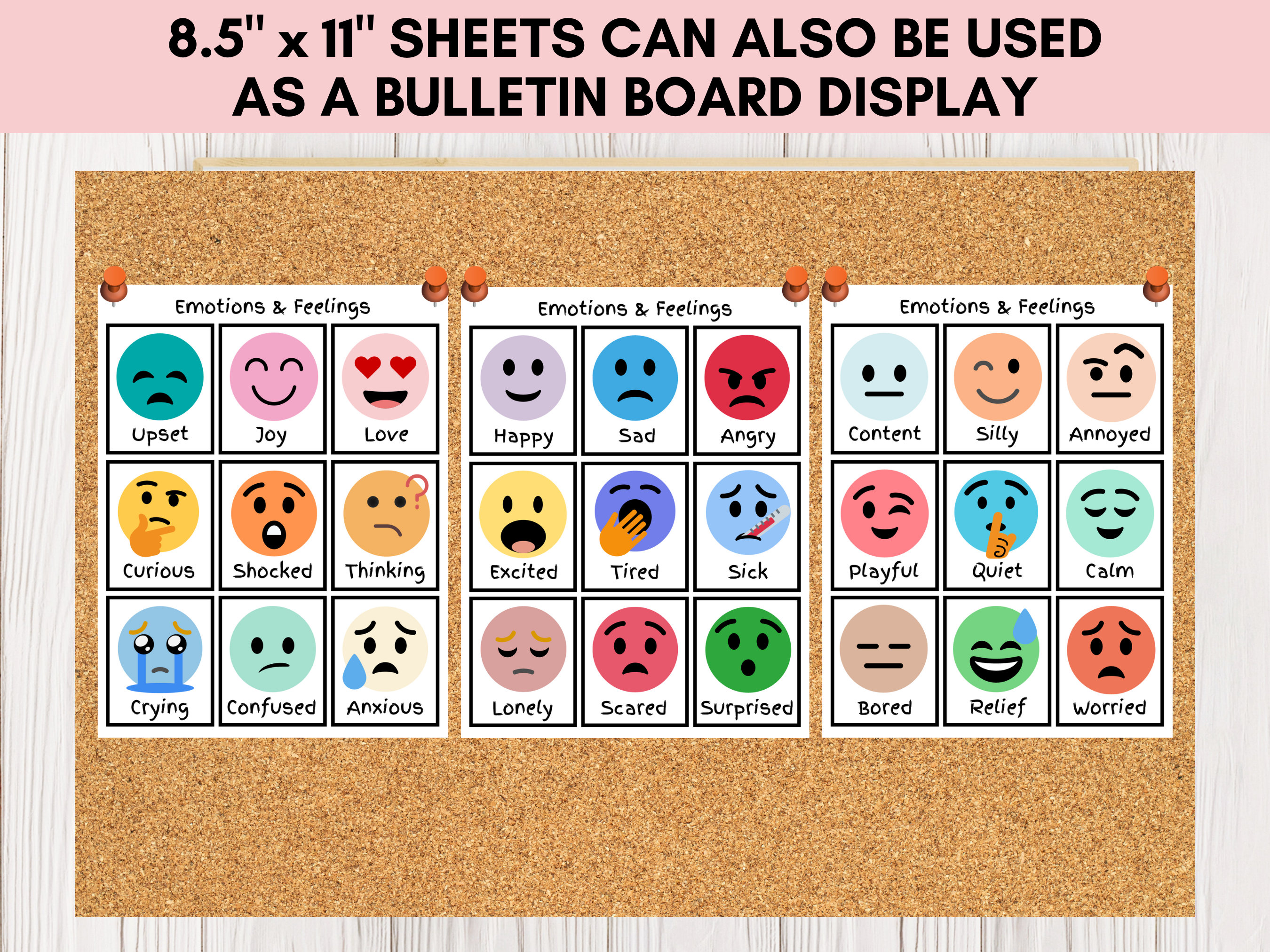 Emotions Flashcards, Emoji Feelings Chart, Flashcard Printable ...
