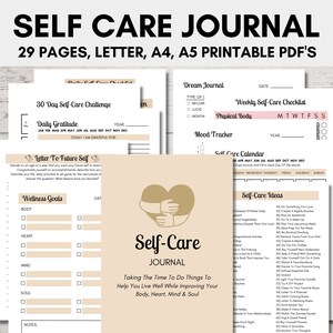 Self Care Journal Printable, Self Care Planner, Self Care Kit, Wellness ...